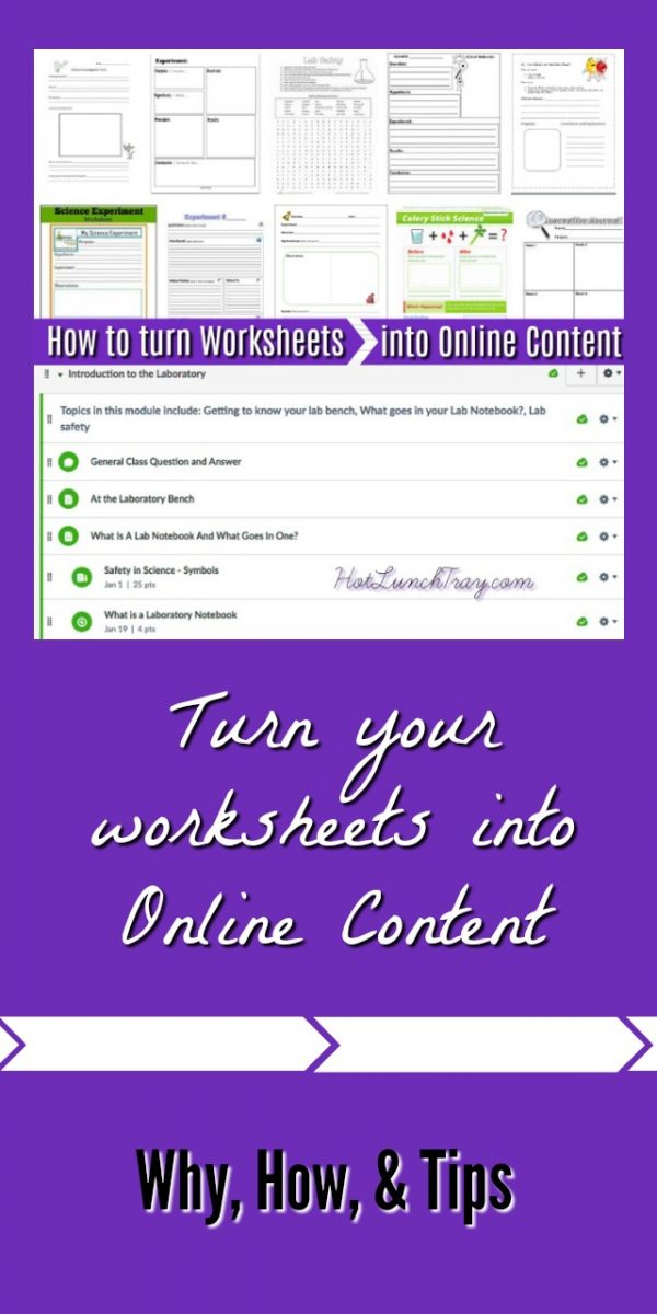 How to Turn Worksheets into Online Content - Hot Lunch Tray