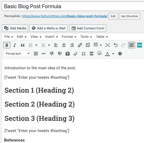 Basic Blog Post Formula - Hot Lunch Tray
