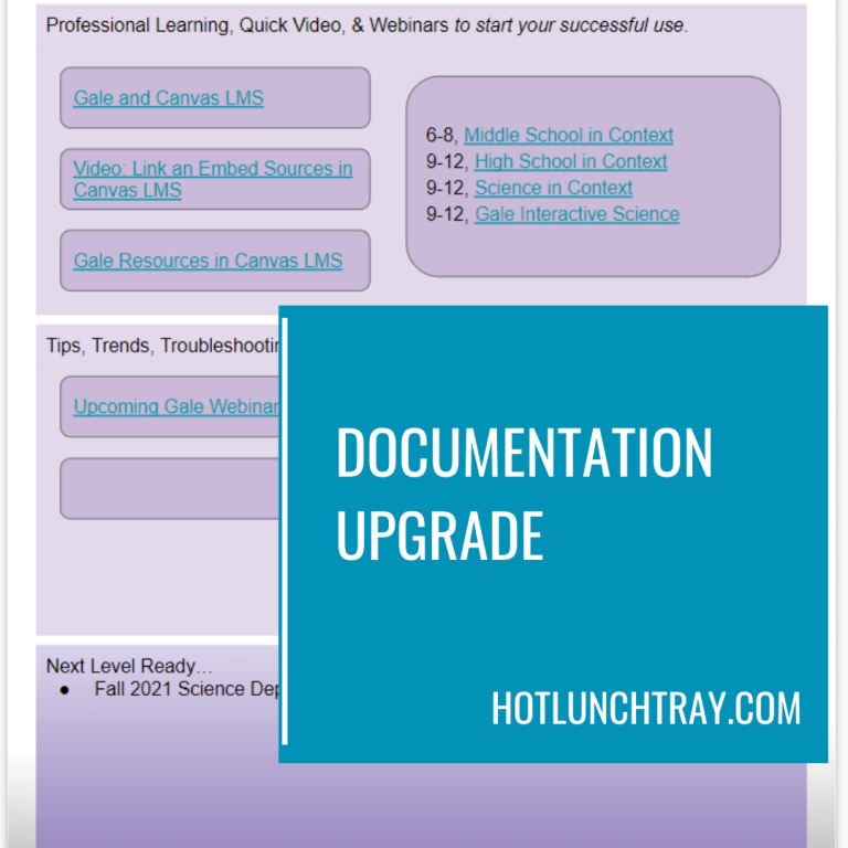 Documentation Upgrade - Hot Lunch Tray
